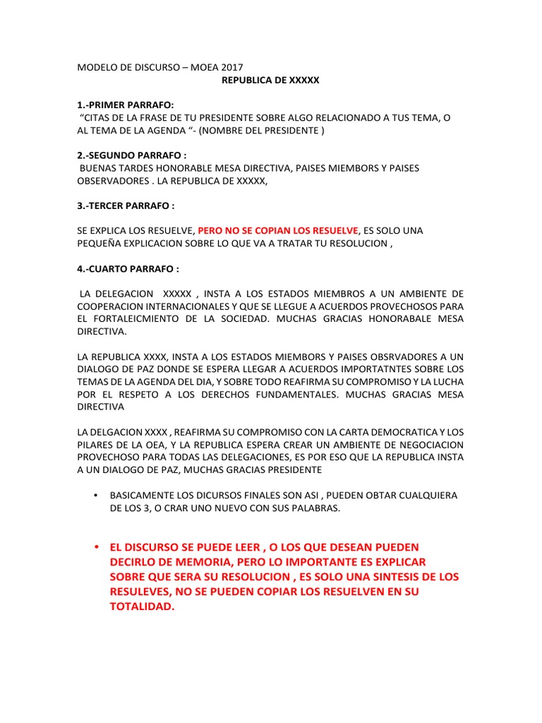 Modelo de Discurso | PDF