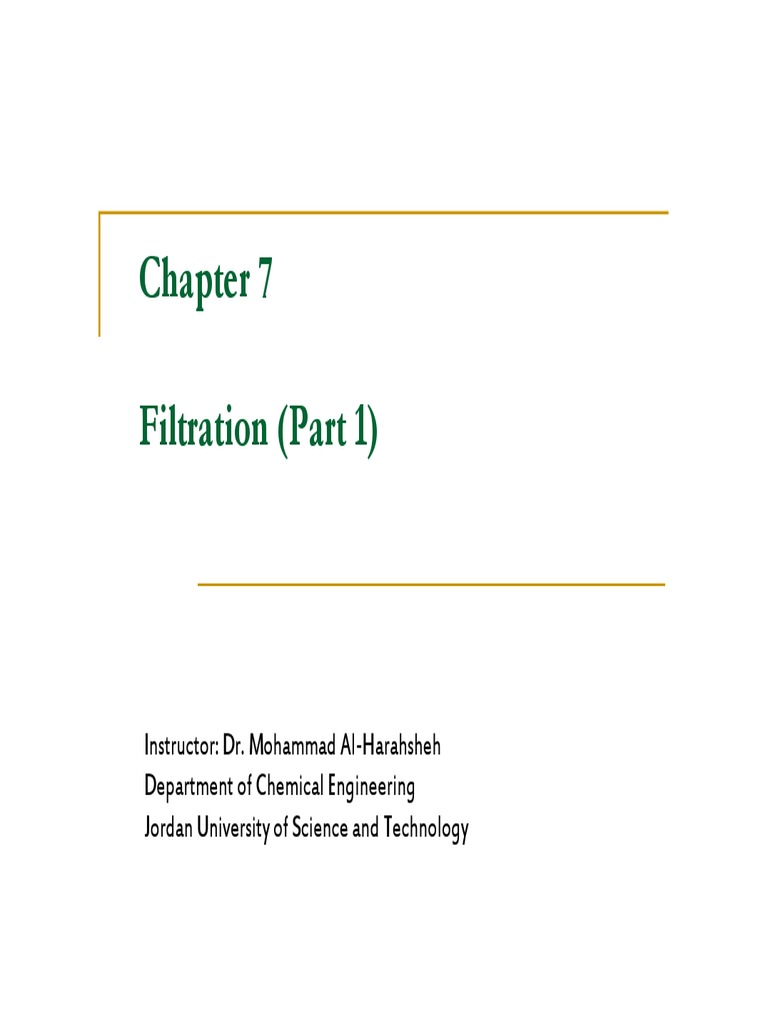 8 - Filtration Part 1 | PDF | Filtration | Chemical Engineering