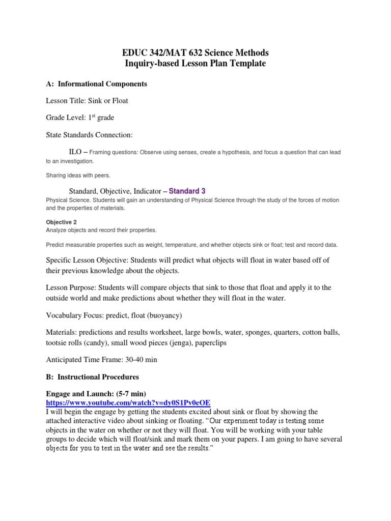 Lesson Plan 1 | PDF | Buoyancy | Understanding