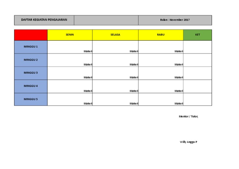Daftar Lesson Plan Ppa | PDF
