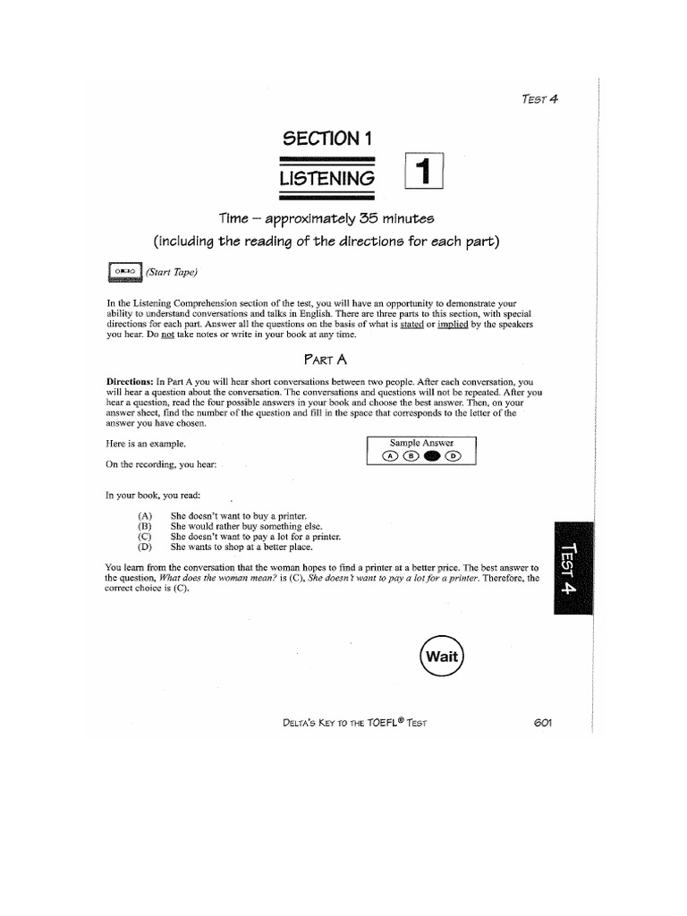 Section - 1 Listening Comprehension | PDF