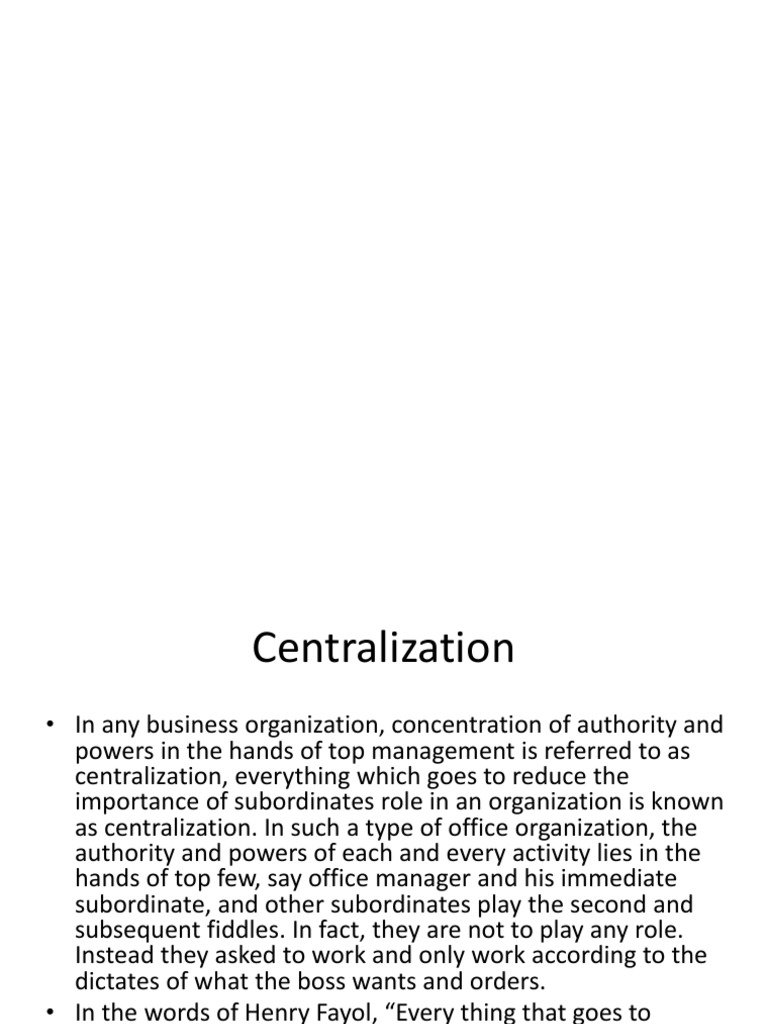 Centralization & Decentralization | PDF | Decentralization | Leadership