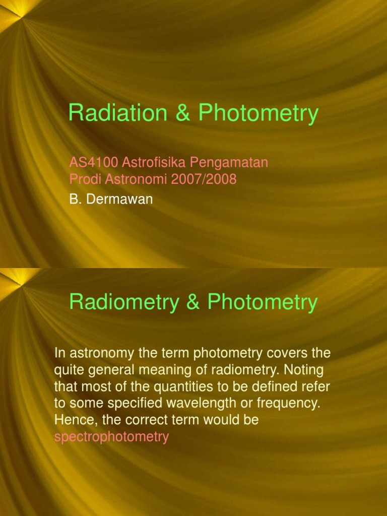 Astronomical Photometry Techniques | PDF | Infrared | Radiation
