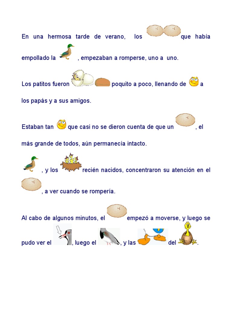 Cuento en Pictograma: "El patito feo"