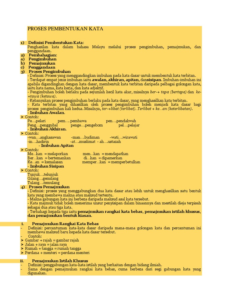 Proses Pembentukan Kata | PDF