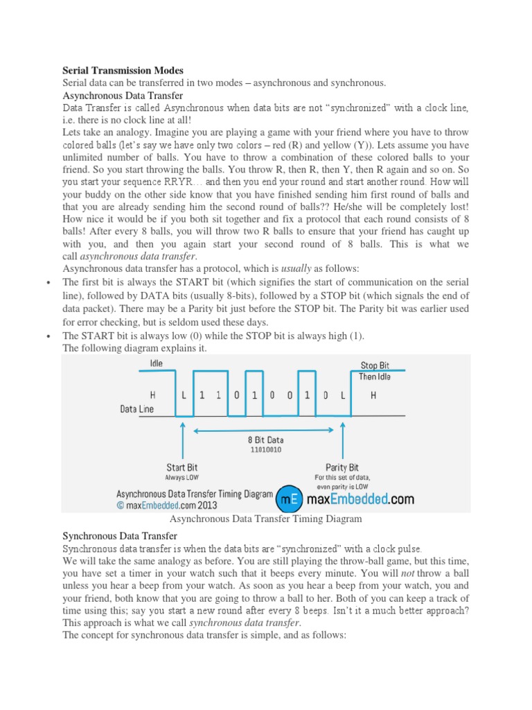 Asynchronous Data Transfer: Serial Transmission Modes | PDF | Broadband ...