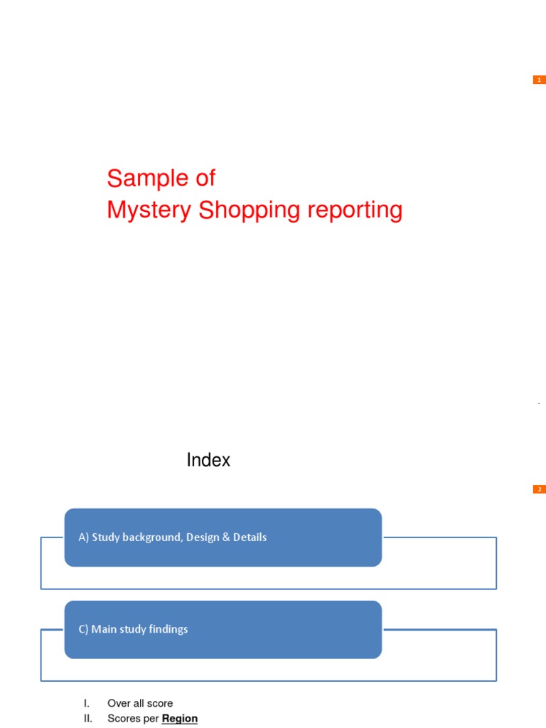Sample of Mystery Shopping Reporting | PDF | Service Industries ...