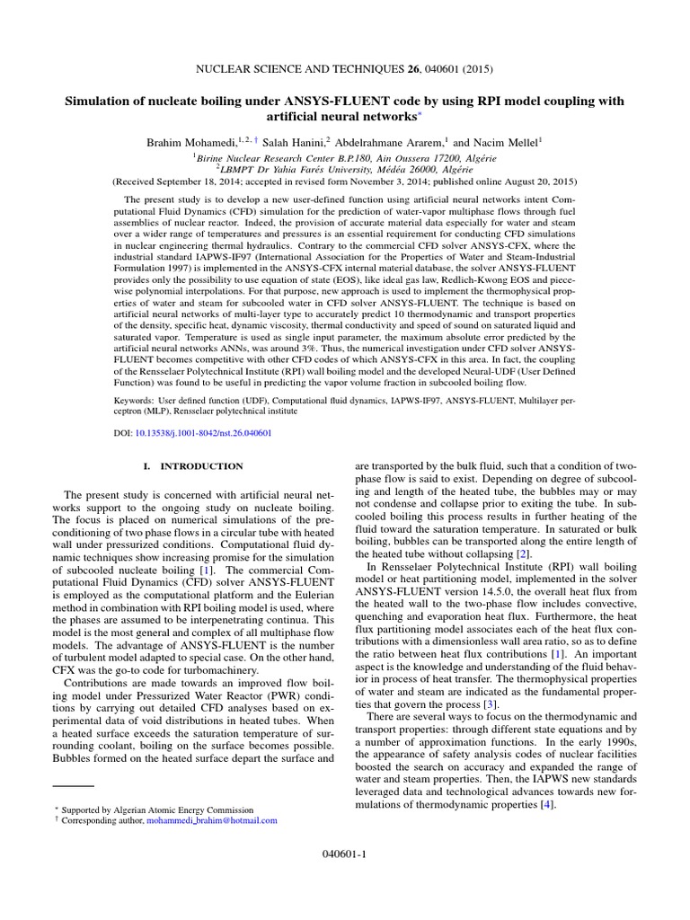 Simulation of Nucleate Boiling Under ANSYS-FLUENT Code by Using RPI Model Coupling With ...