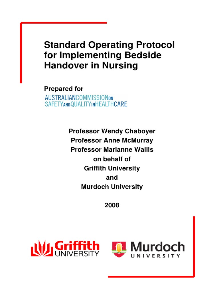 Bedside Handover SOP for Nursing | PDF | Nursing | Patient Safety