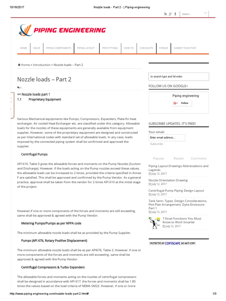 Nozzle Loads - Part 2 - Piping-Engineering | Download Free PDF | Heat ...