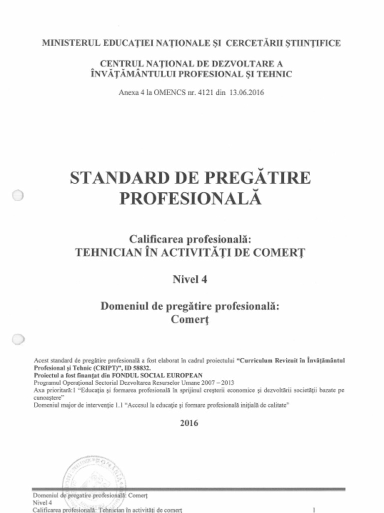 9.SPP - Niv 4 - Tehnician in Activitati de Comert PDF | PDF