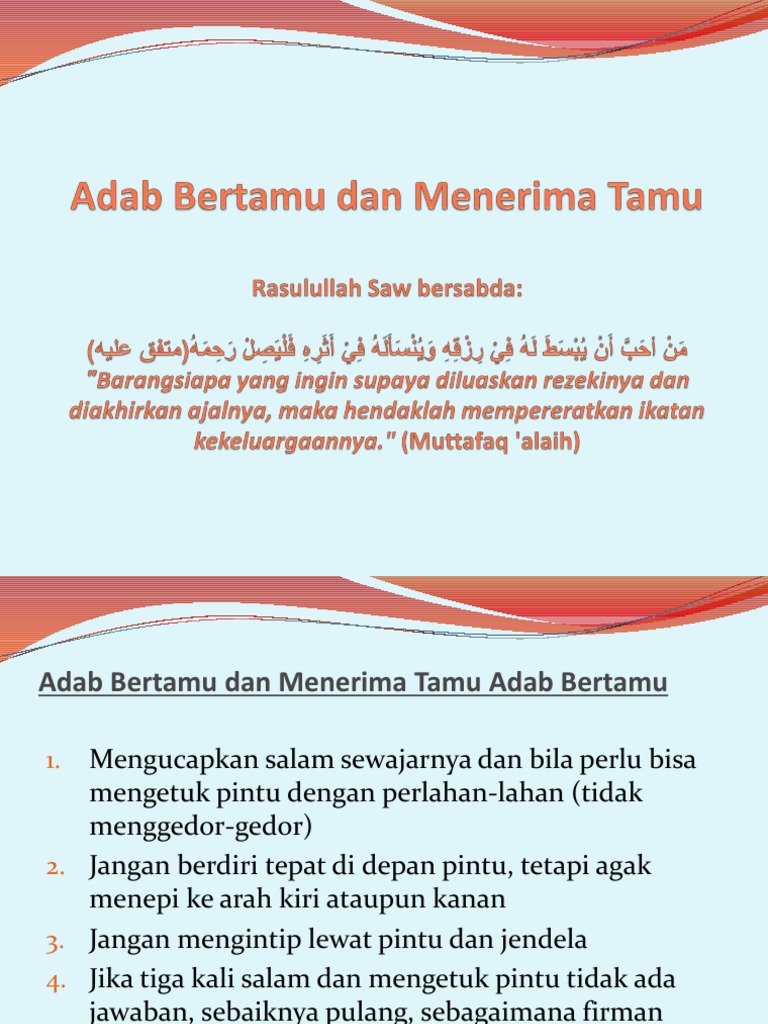 Adab Bertamu Dan Menerima Tamu | PDF