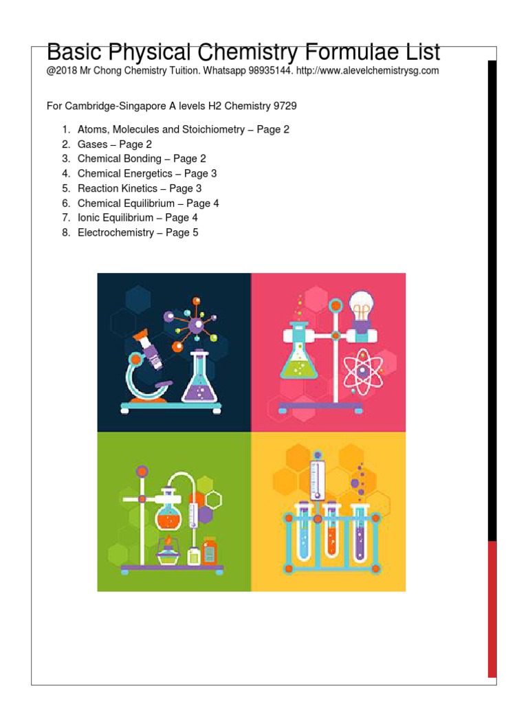 High School/ JC Chemistry Formulae List 2018 | PDF | Mole (Unit ...
