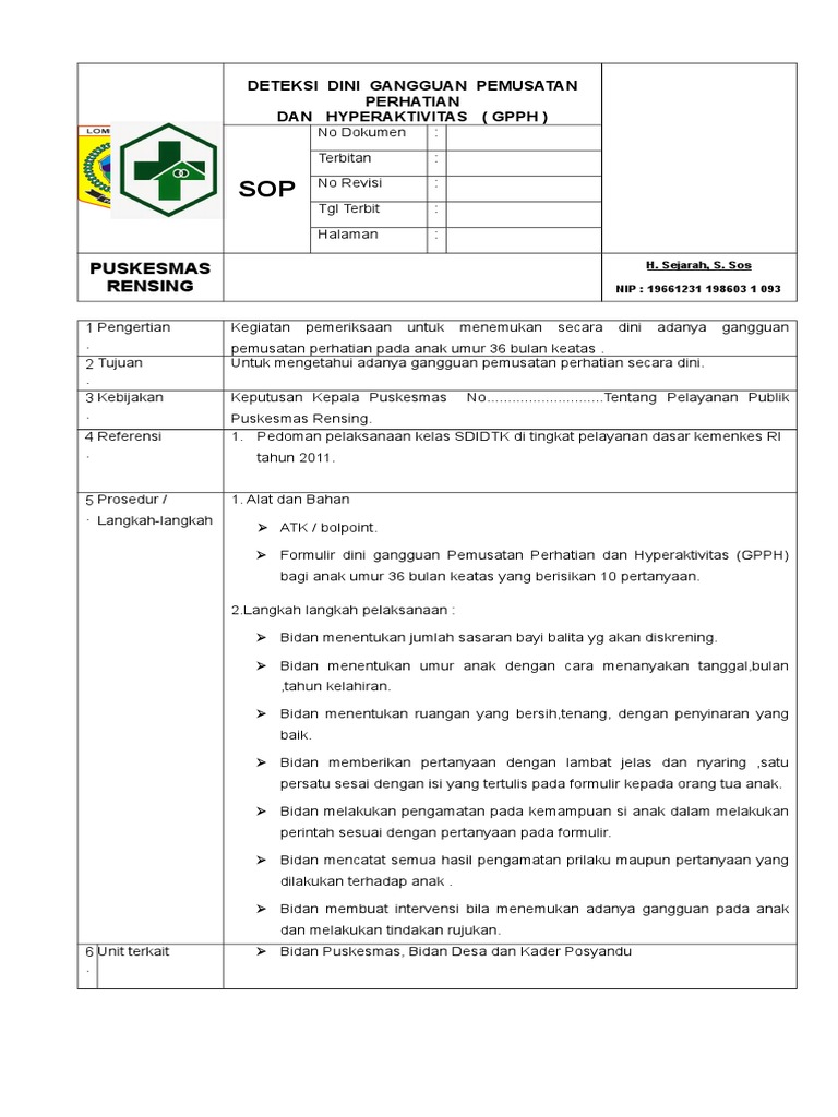 Skrining Dini GPPH pada Anak | PDF