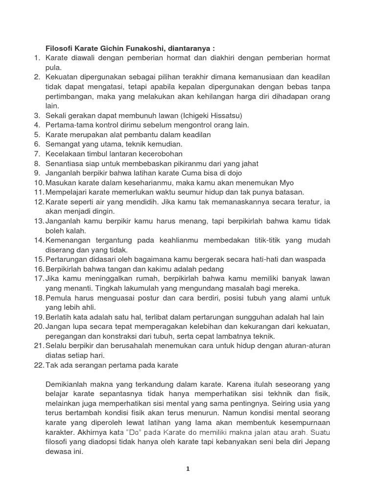 4 Aliran Karate Yang Di Segani Di Dunia | PDF
