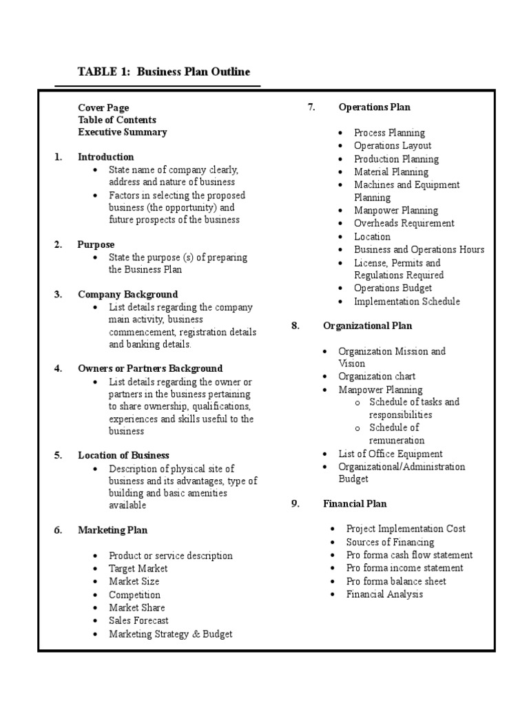 Business Plan Outline Template | PDF | Business Plan | Business Economics