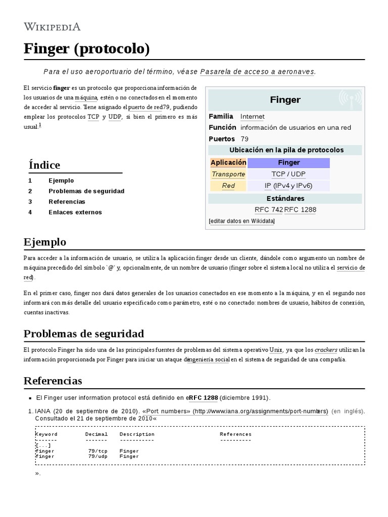 Finger (Protocolo) | PDF | Protocolo de Control de Transmisión | Internet