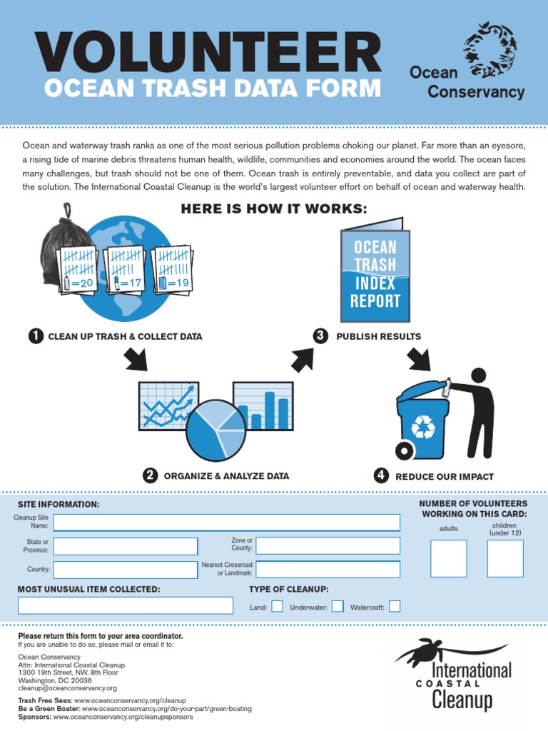 Coastal Clean Up Form | PDF | Nature