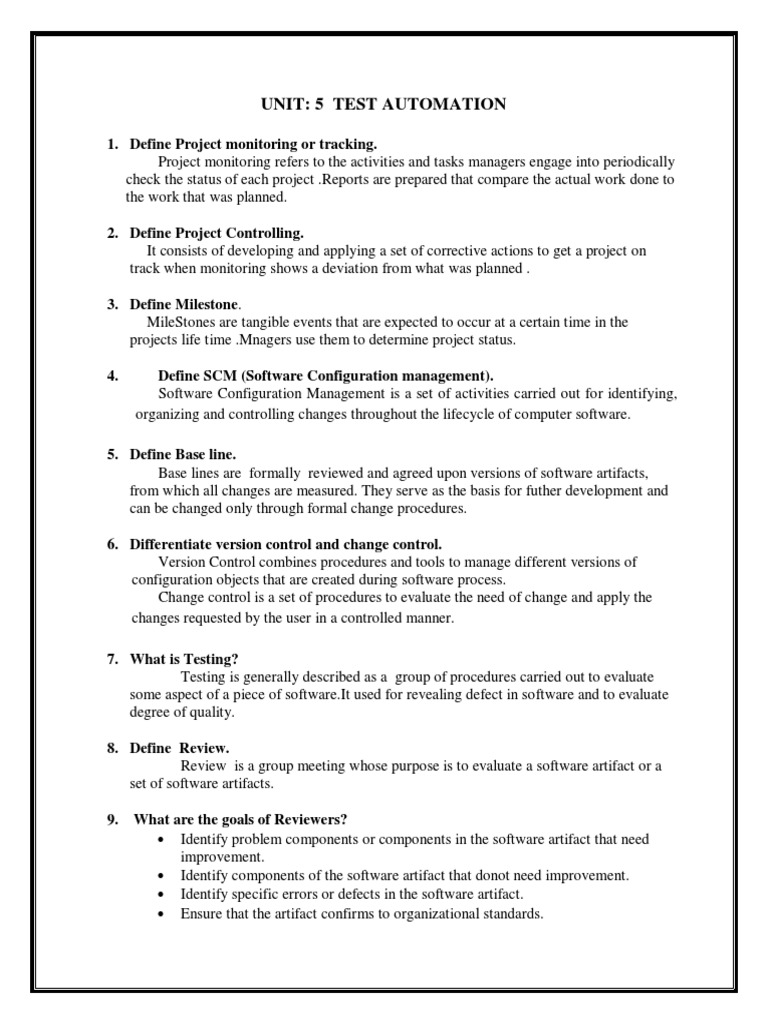 Unit: 5 Test Automation | PDF | Software | Computing