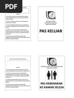 Pas Keluar Masuk Kelas | PDF