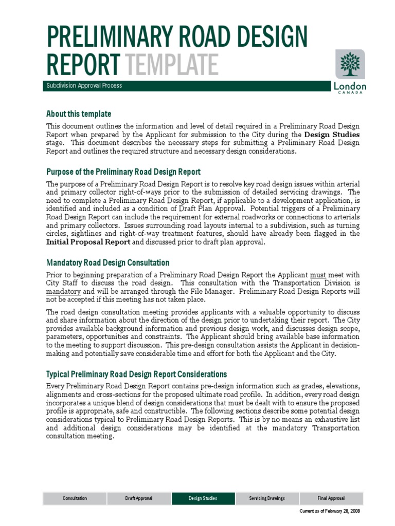 3 7 RD Design Report Template | PDF | Road | Traffic