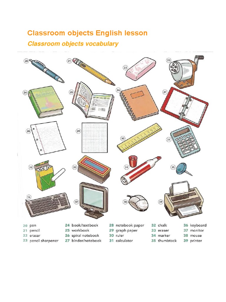 Classroom Objects | PDF