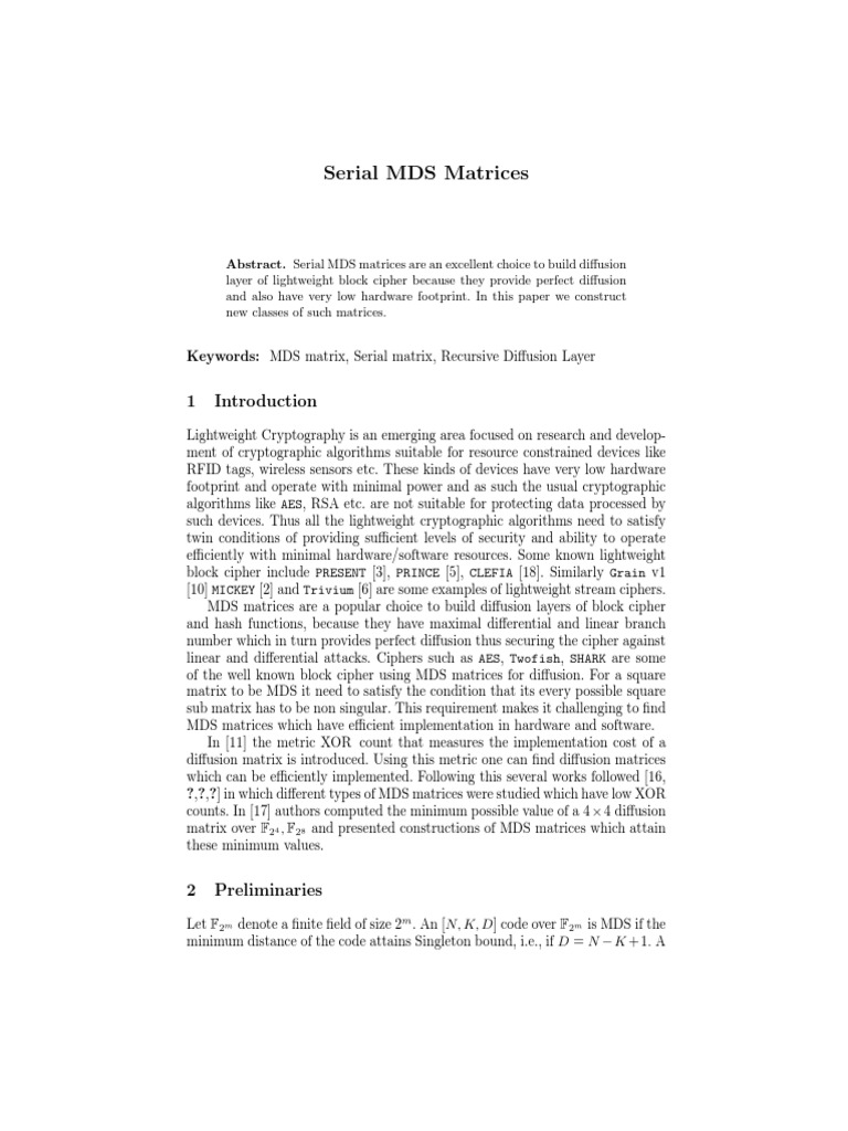 Serial Matrices | PDF | Matrix (Mathematics) | Field (Mathematics)