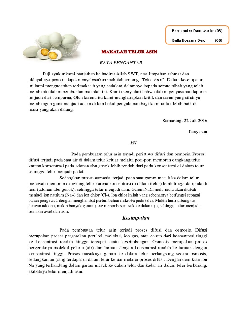 Makalah Telur Asin | PDF