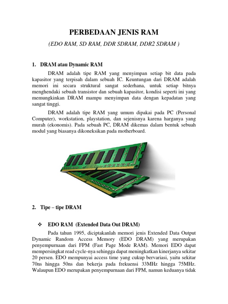Perbedaan Jenis Ram | PDF