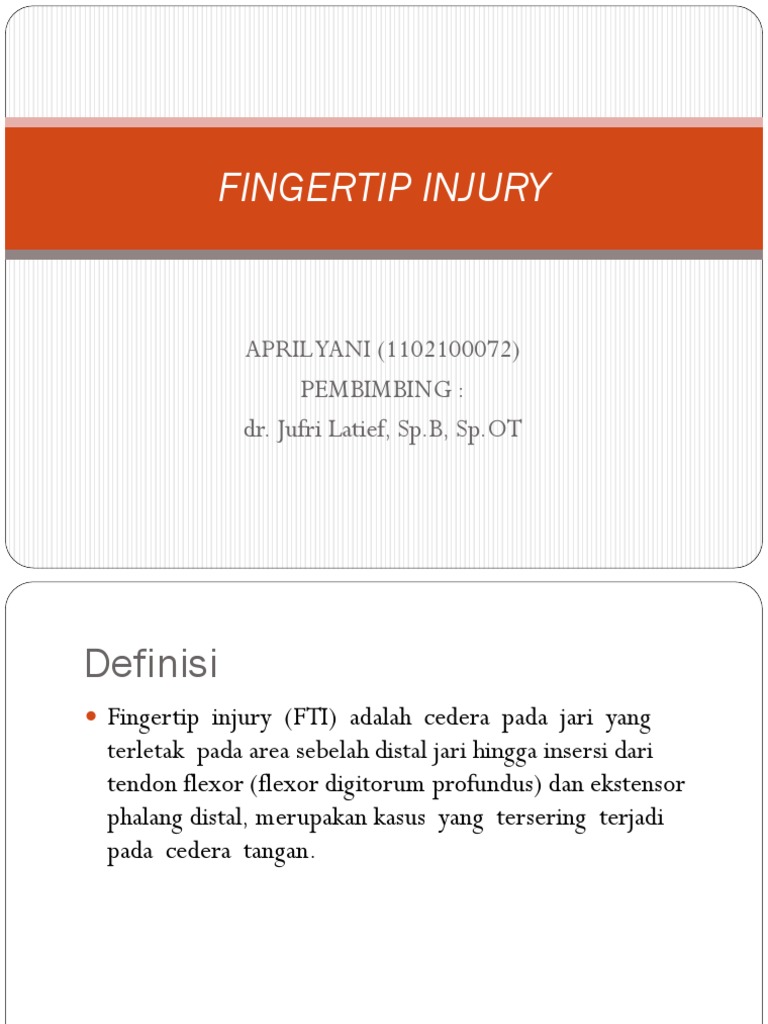 Fingertip Injury | PDF