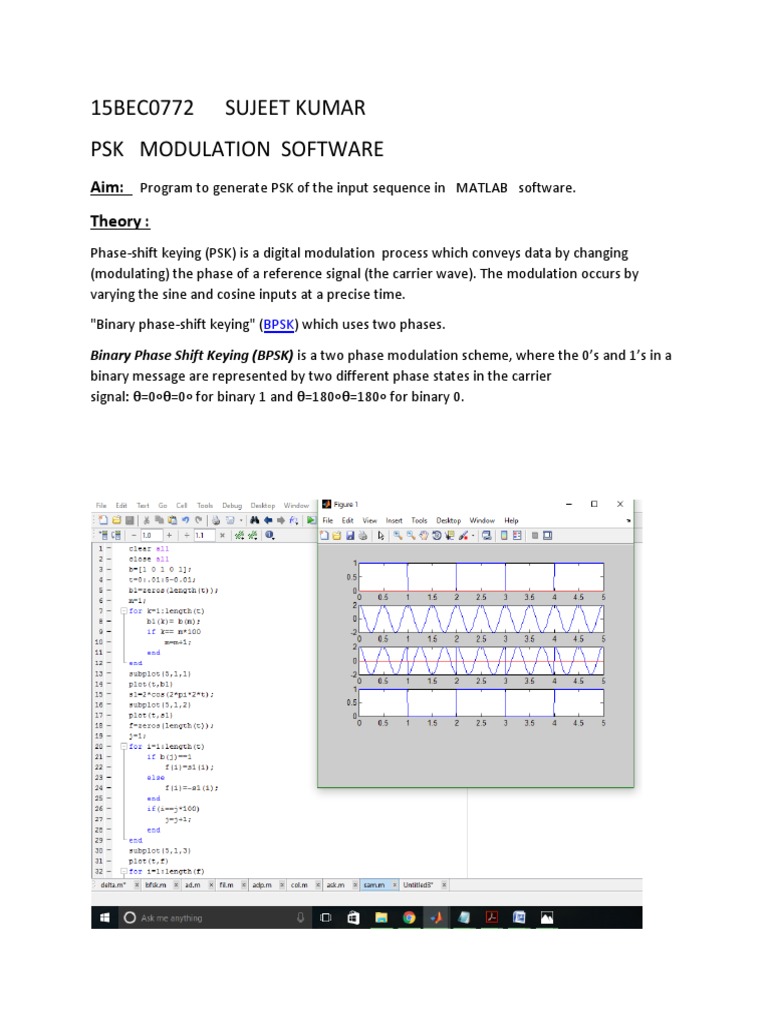 Generating BPSK Modulation Using MATLAB: A Program to Modulate Digital ...