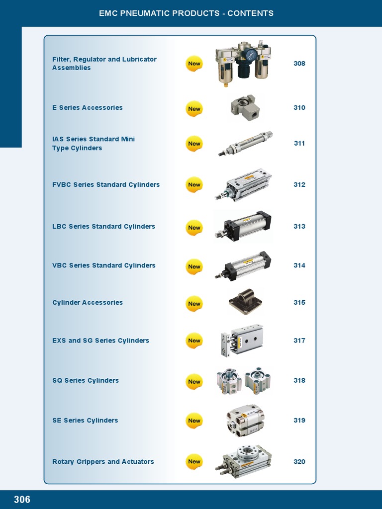 EMC Pneumatic Product Specifications | PDF | Valve | Piston