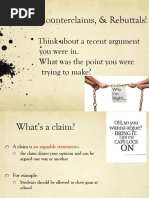 Argumentative Writing: Counterclaim Sentence Starters Rebuttal ...