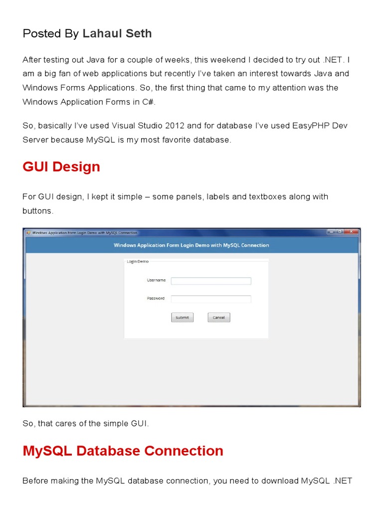 Windows Forms | PDF | My Sql | Computing