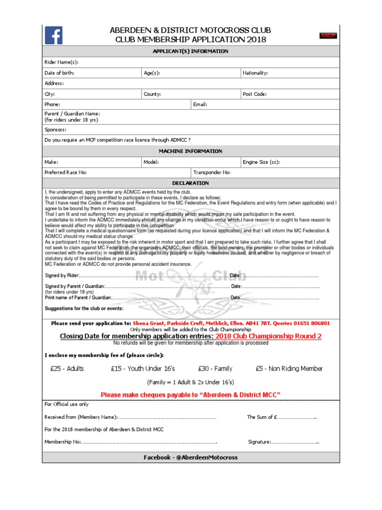 ADMCC Membership Application 2018 | PDF | Virtue | Government Information