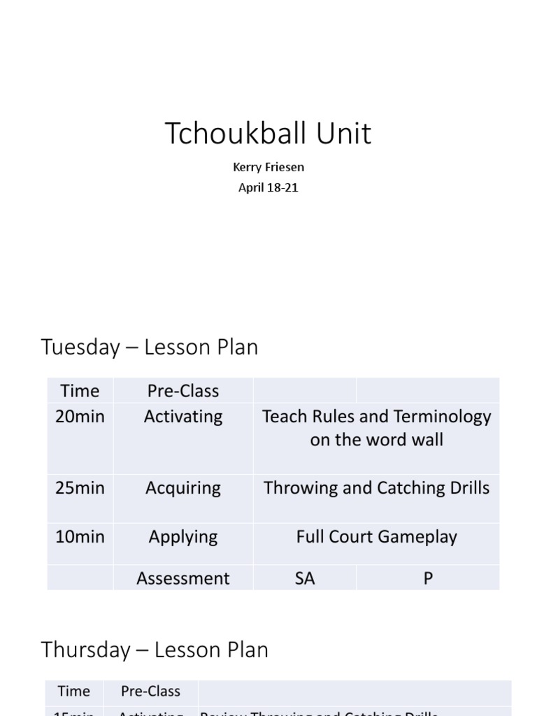Tchoukball Unit | PDF | Physical Exercise | Sports
