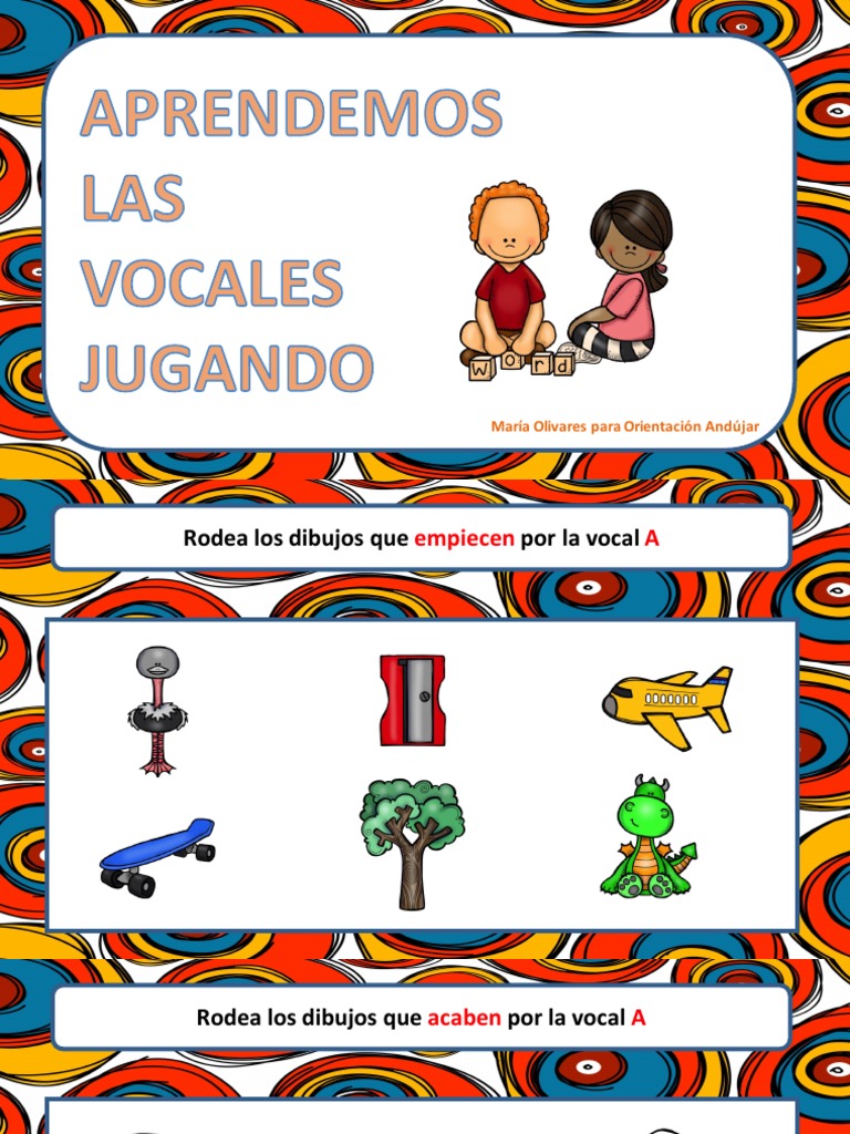 Aprendemos Las Vocales Jugando. Rodea Los Dibujos Que Empiecen Por La ...