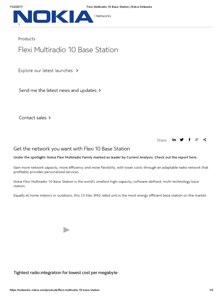 Flexi Multiradio 10 Base Station - Nokia Networks | PDF | Base Station | Radio