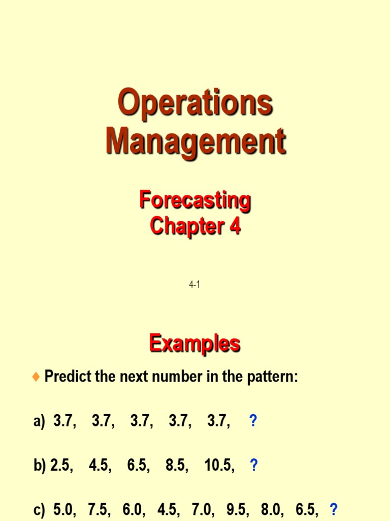 Operations Management: Forecasting | PDF | Forecasting | Moving Average