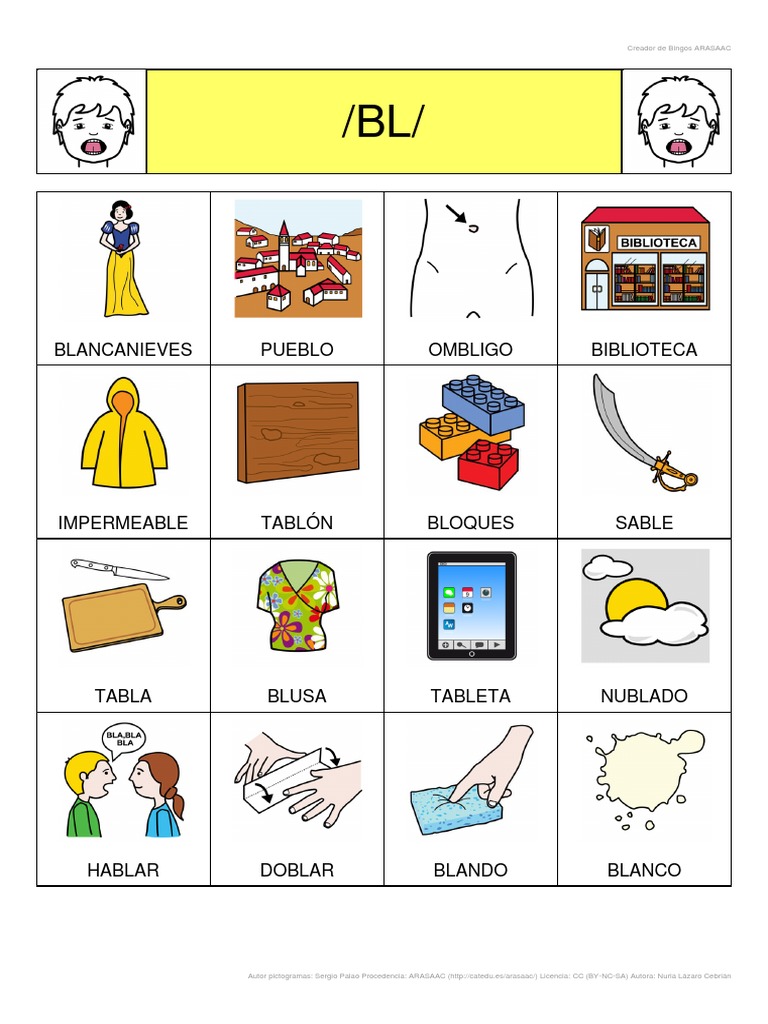 Bingo Sinfones BL PL FL CL GL