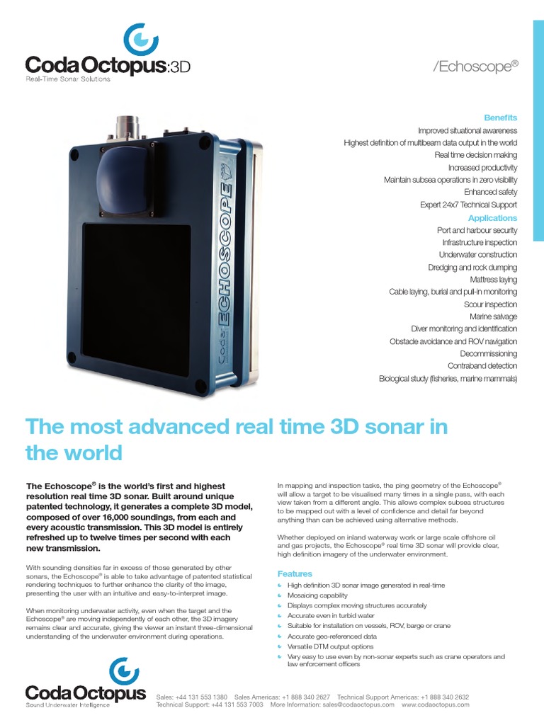 The Most Advanced Real Time 3D Sonar in The World: /echoscope | PDF ...
