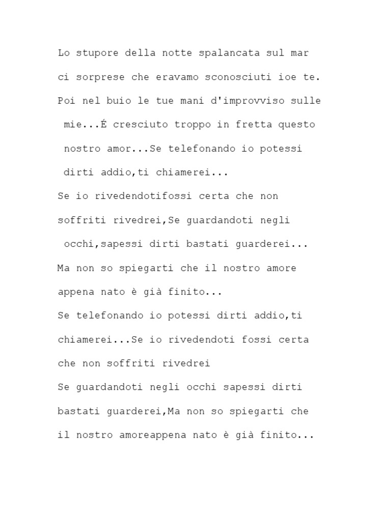 Se Telefonando Testo | PDF