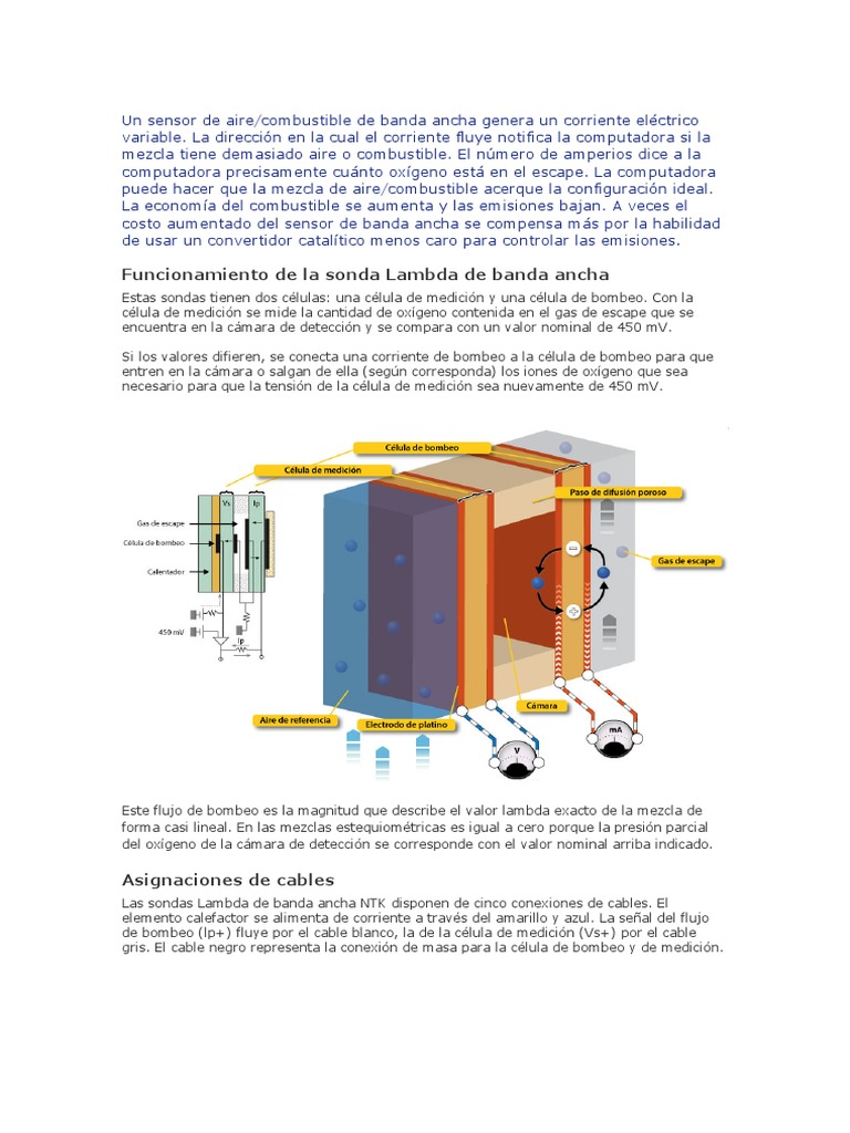 Funcionamiento de La Sonda Lambda de Banda Ancha | PDF
