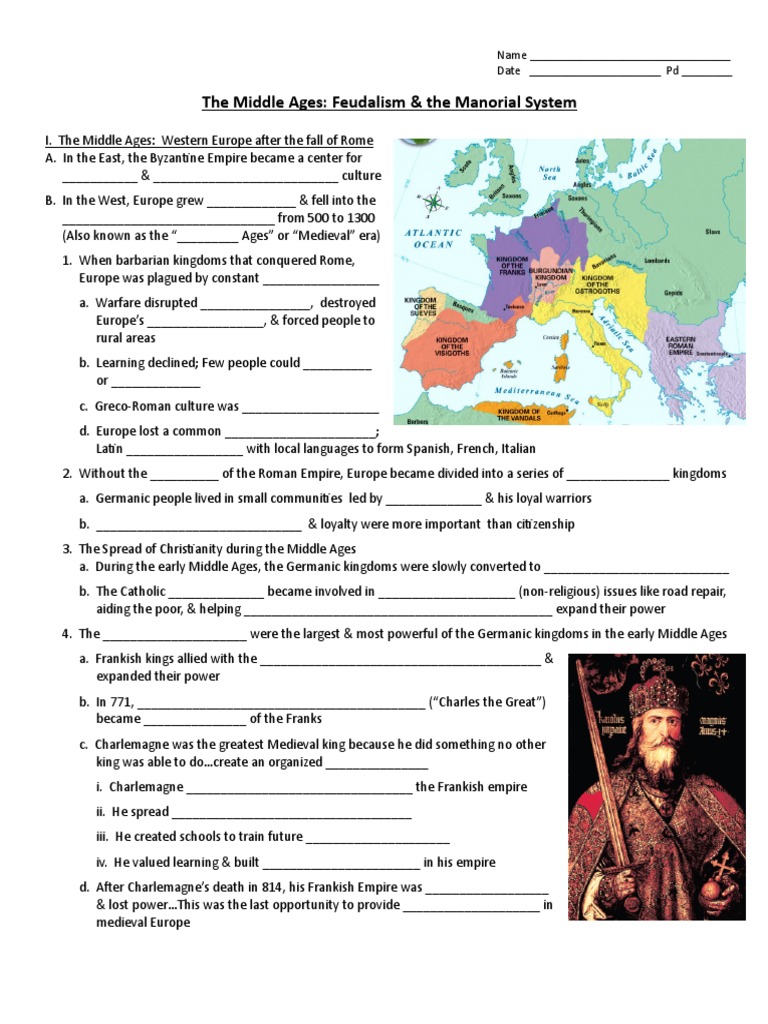 Middle Ages Note Taking Guide | PDF | Early Middle Ages | Middle Ages