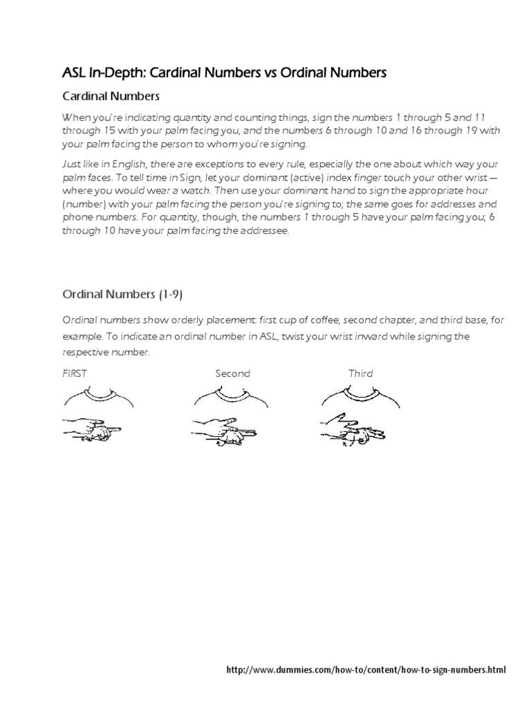 Cardinal Vs Ordinal Numbers Reading | PDF