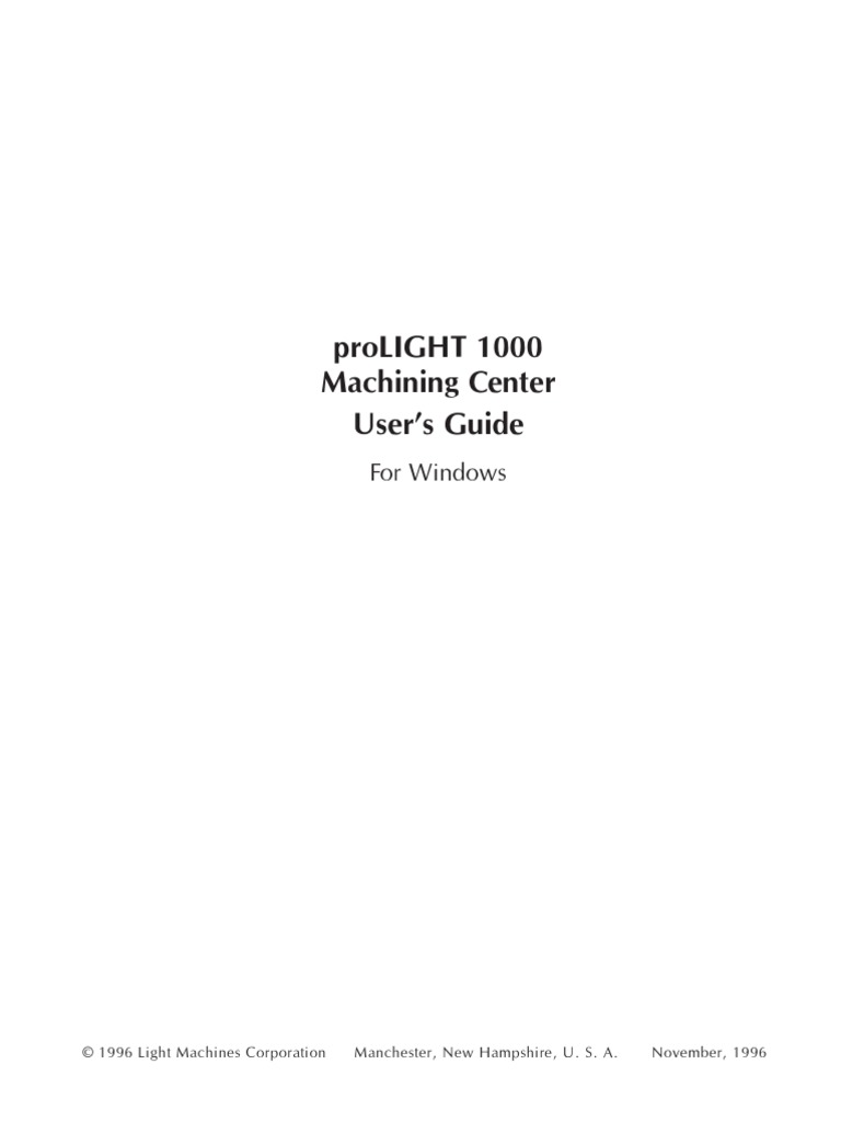 Prolight 1000 Win Manual | PDF | Numerical Control | Menu (Computing)