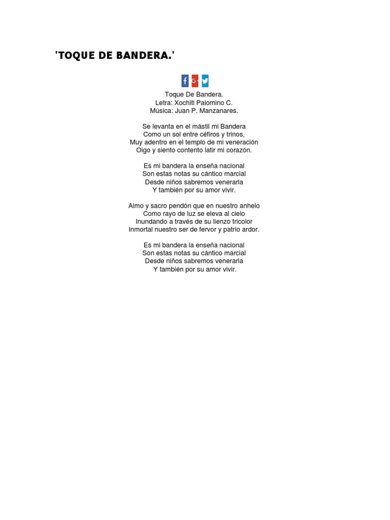 Himno a la Bandera Nacional | PDF