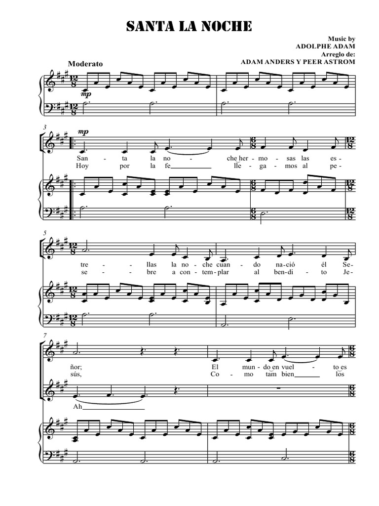 OH NOCHE SANTA - Partitura Completa | PDF