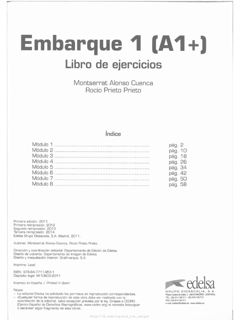 Embarque 1 Libro de Ejercicios | PDF