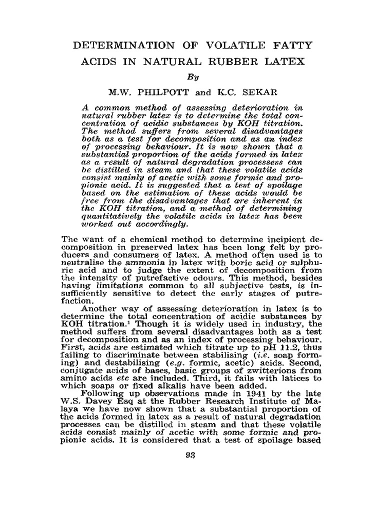 Philpott 1953 Determination Volatile Fatty | PDF | Distillation ...